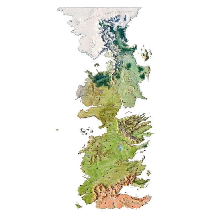 Westeros 3D Map STL | Game of Thrones 3D Model (OBJ, C4D)