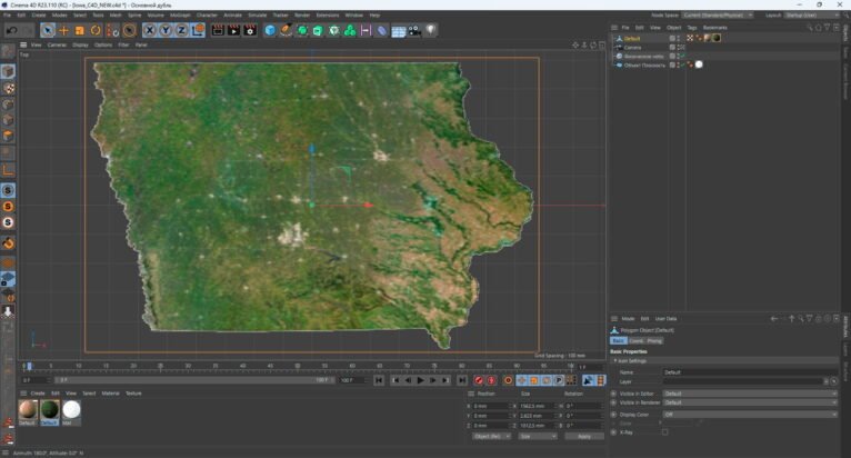 Iowa 3D Model Terrain Map for 3D Design and Art Download