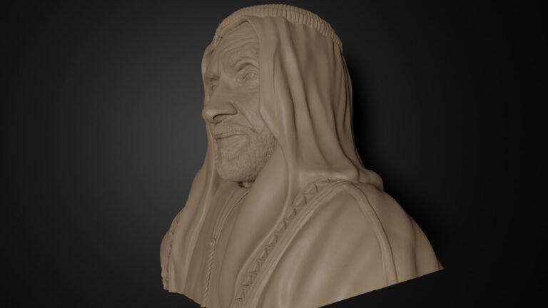Sheikh Zayed 3D Model: Sculpture for 3D Printing and Milling