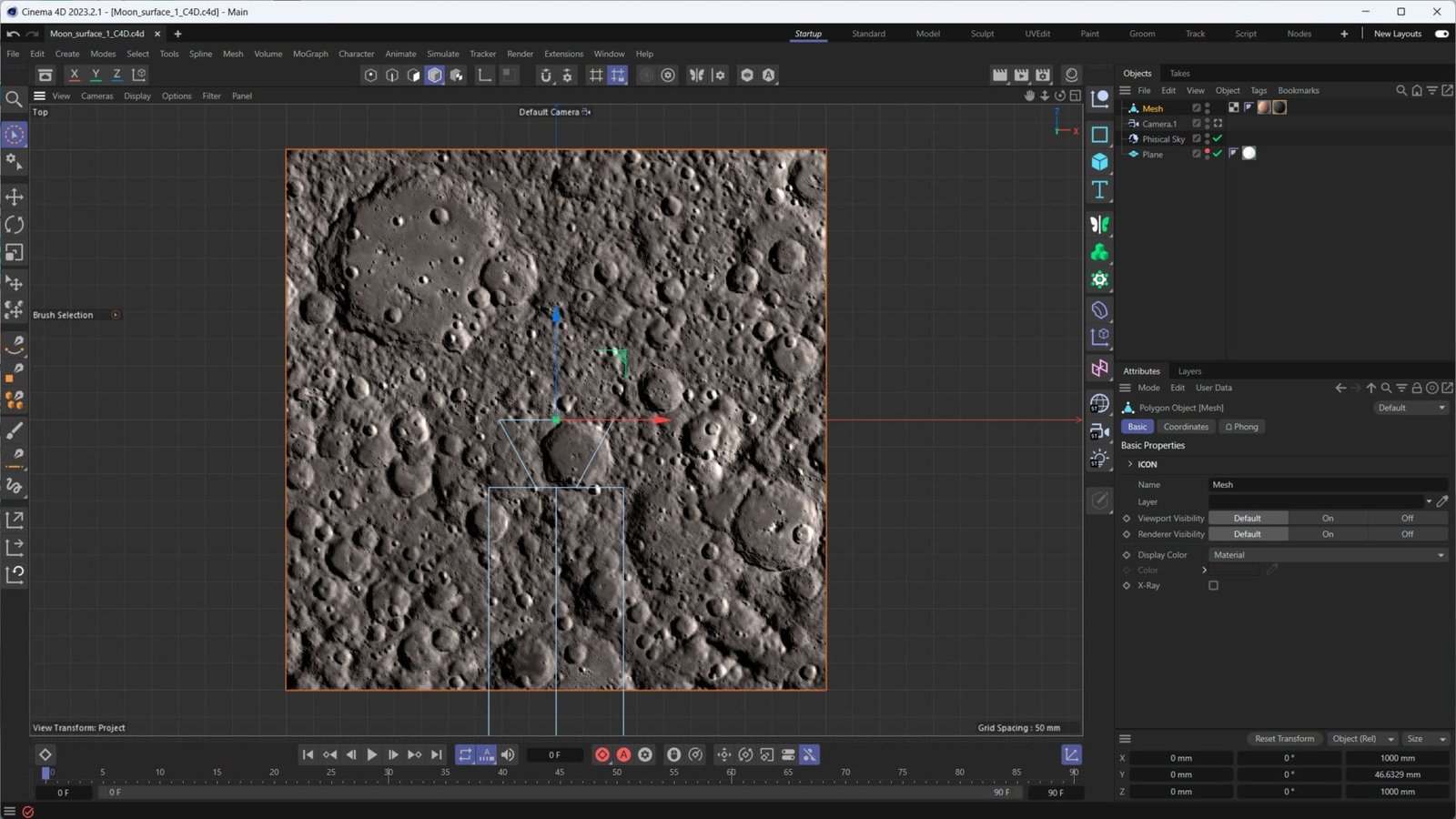 Moon Surface 3D Model: Realistic Visual Representation of Lunar Landscape