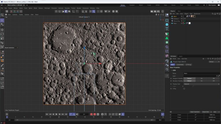 Moon Surface 3D Model: Realistic Visual Representation of Lunar Landscape