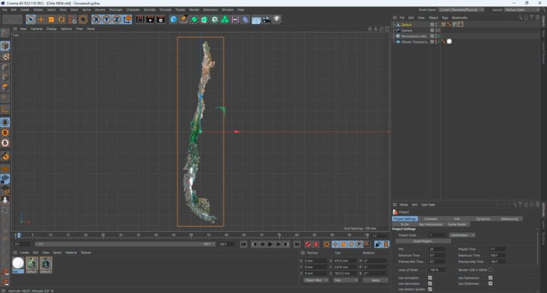 Chile 3D Model Terrain Map for 3D Design and Art. Download