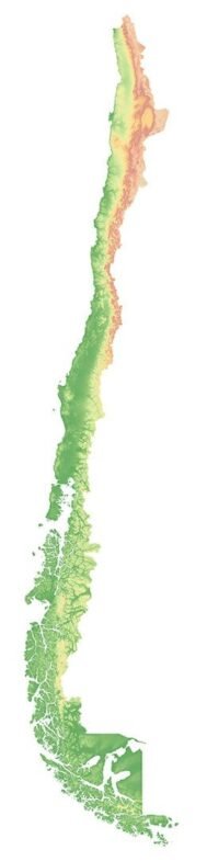 Chile 3D Model Terrain Map for 3D Design and Art. Download