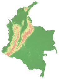 Colombia 3D Model Terrain Map for 3D Design and Art. Download