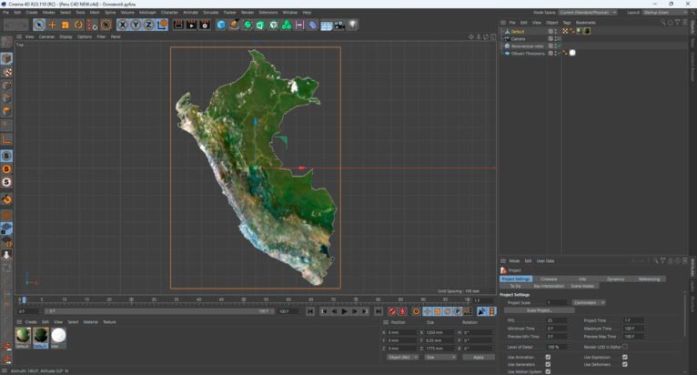 Peru 3D Model Terrain Map for 3D Design and Art. Download