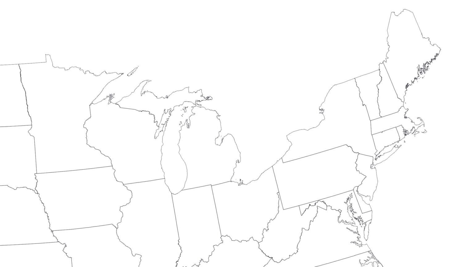 Outline Map of USA with States - High-Quality Vector & Raster Maps