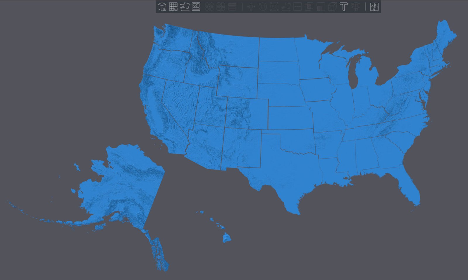 USA 50 States 3D Topographic Map – STL for 3D Printing & CNC
