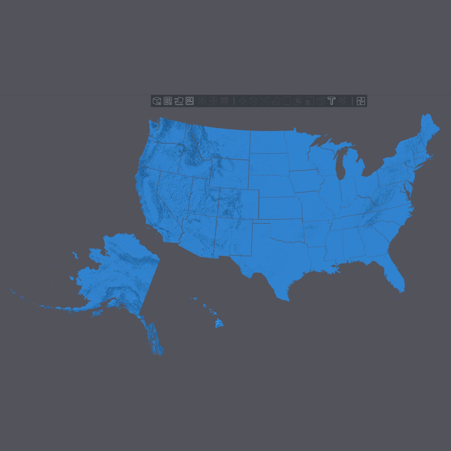 USA 50 States 3D Topographic Map – STL for 3D Printing & CNC